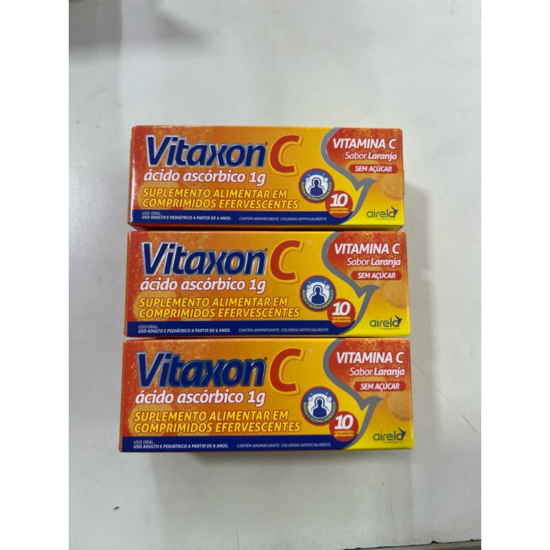 Vitamina C 1g Kit C/3 unidades Vitaxon C/10 Comprimidos efervescentes ...