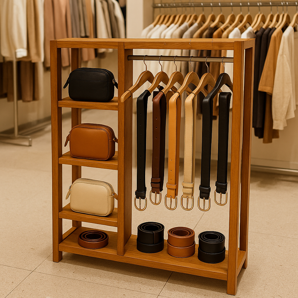 Expositor de Roupas e Prateleiras em Madeira Pinus – Ideal para Lojas ...