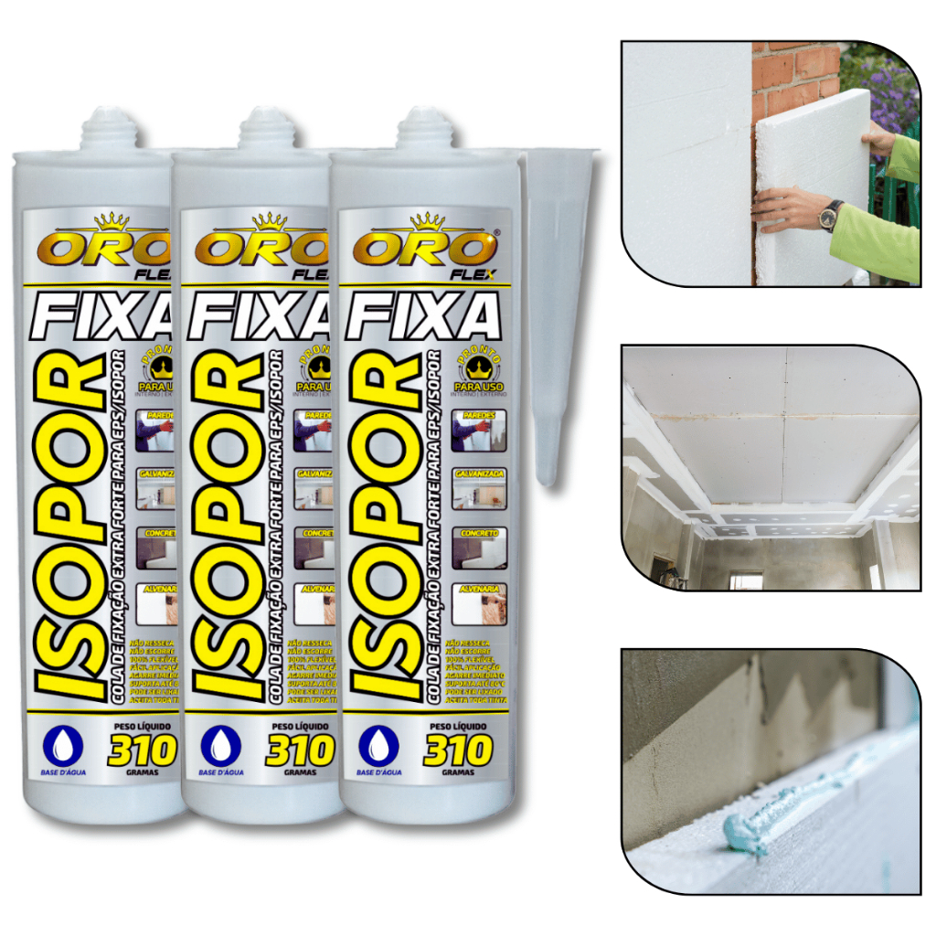 KIT 3 Cola Forte Gruda FIXA ISOPOR em Telha de Metal, Amianto ...