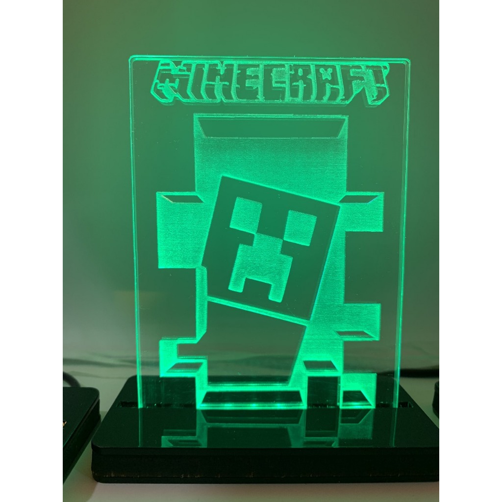 LUMINARIA LED ACRILICO MINECRAFT | Shopee Brasil