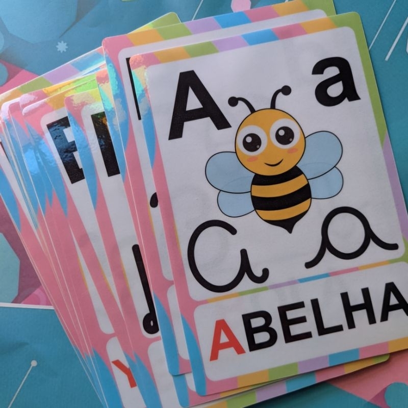 Kit Alfabeto Infantil Plastificado – Letras Palito e Cursiva com Bordas ...