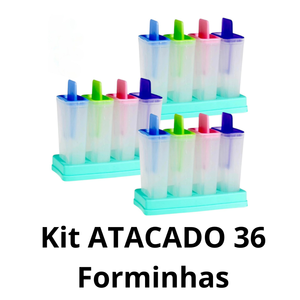Kit Atacado 36 Forma para Fazer Sorvete, Picolé Picoleteira Palito ...