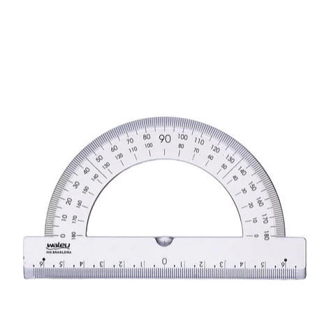 Regua transferidor 180º Cristal - Acrinil | Shopee Brasil