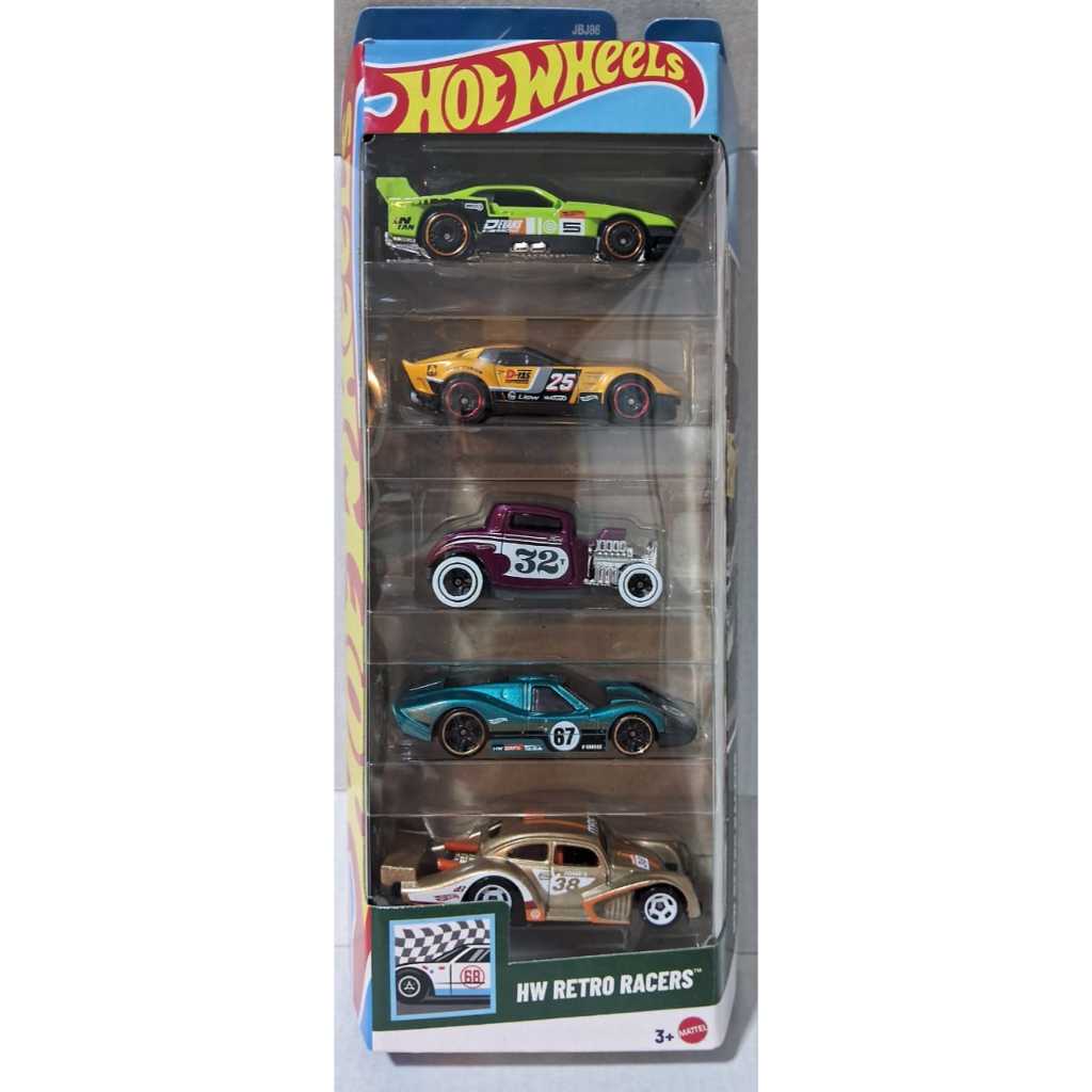 Hot Wheels 5-pack HW Retro Racers edição 2025 lacrado | Shopee Brasil