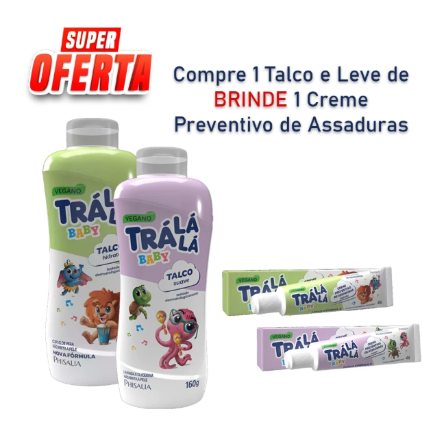 Tralálá talco + creme preventivo de assaduras (suave ou hidrata ...