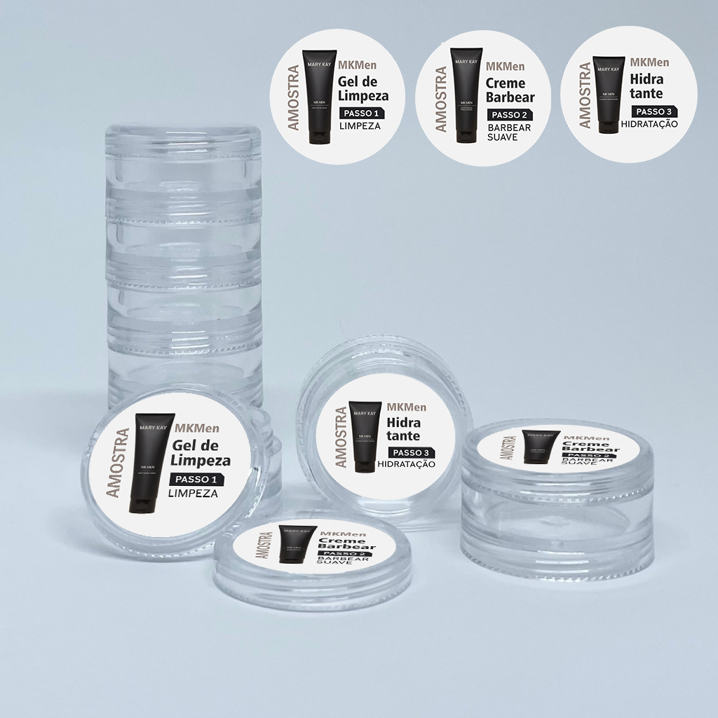 Cartela com 30 Adesivos para Potes de Amostras Produto Nova Linha MKMen ...