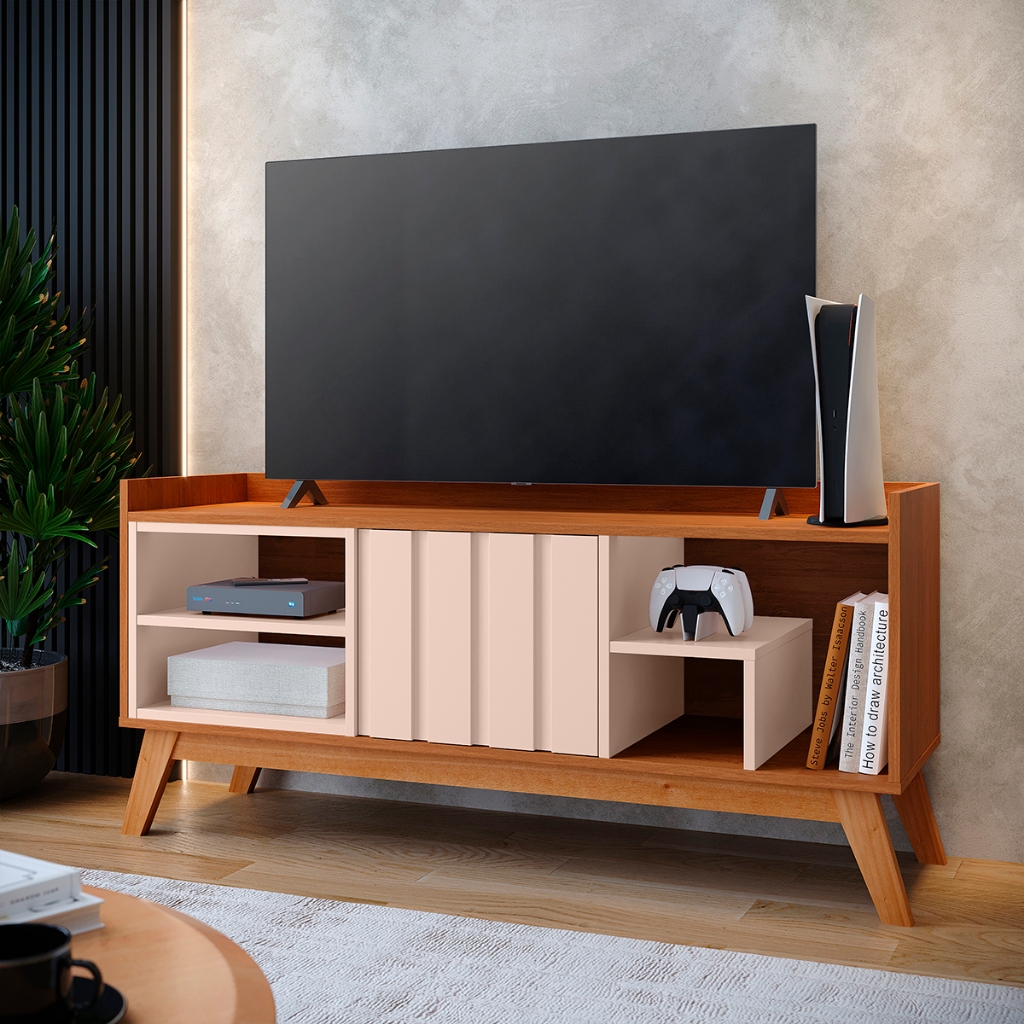 Rack para TV até 50 Polegadas com 1 Porta Ripado Astúrias Design ...
