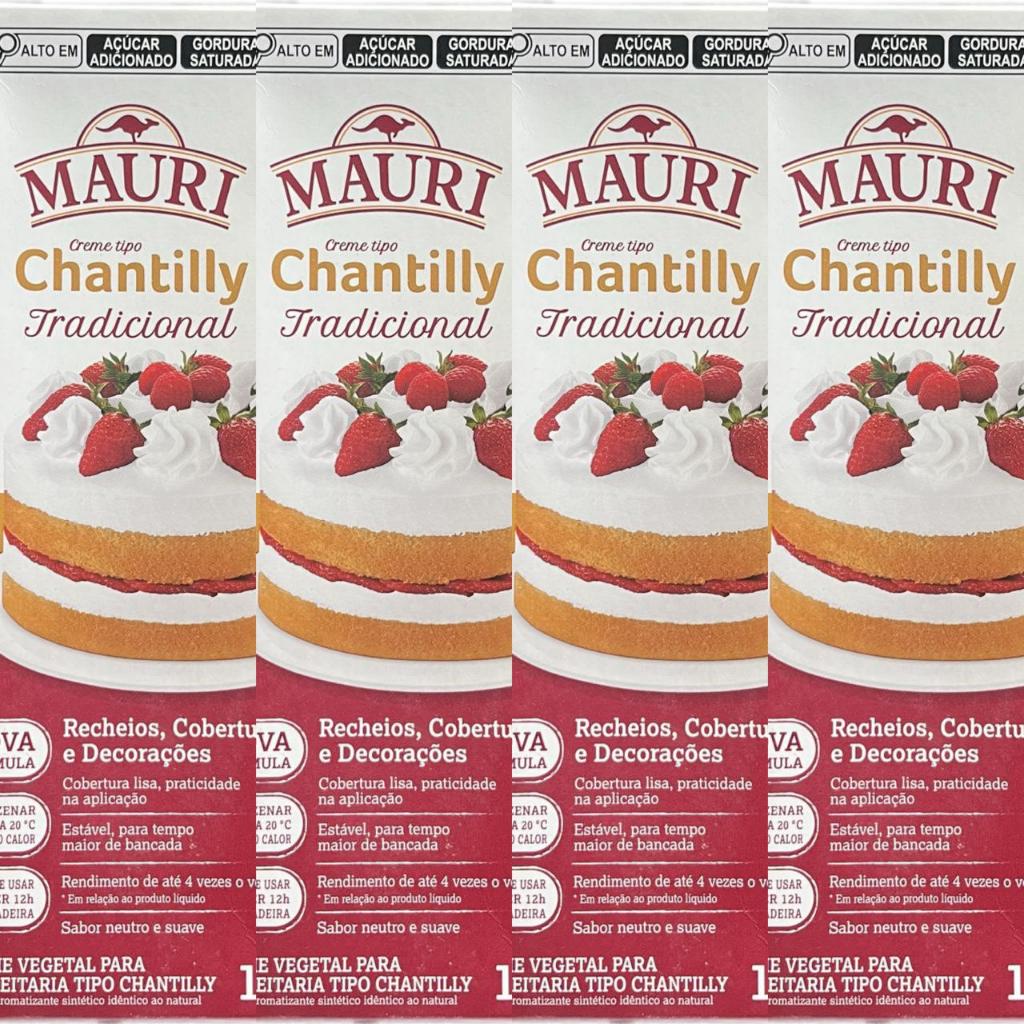KIT 4 UNIDADES – CHANTILLY TRADICIONAL MAURI 1L CADA (TOTAL 4 LITROS ...