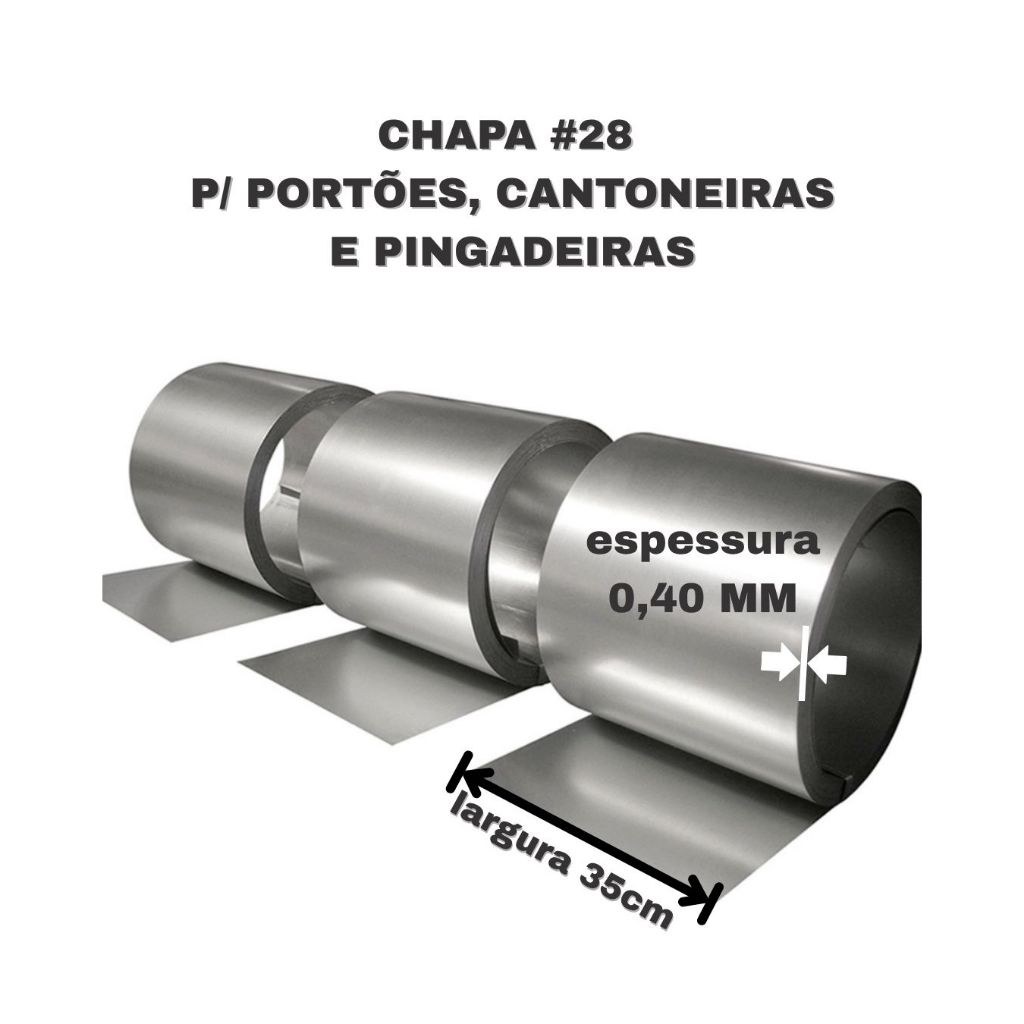 Chapa Galvanizada #28 corte 35cmx10m | Shopee Brasil