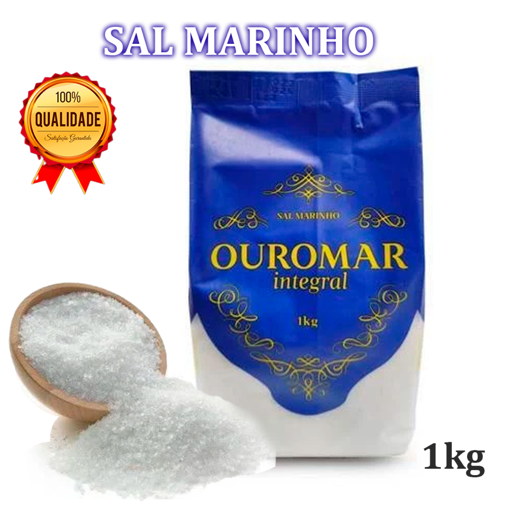 Sal Marinho Integral 100% Natural Muitos Minerais Ouromar - 1Kg ...