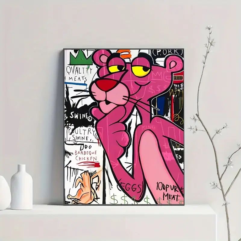 Quadro Decorativo Pantera Cor-de-Rosa – Arte Pop Art para Quarto, Sala ...