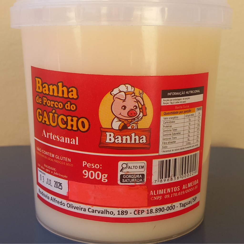 Banha de Porco Artesanal 100% Natural – Pote 900g | Shopee Brasil