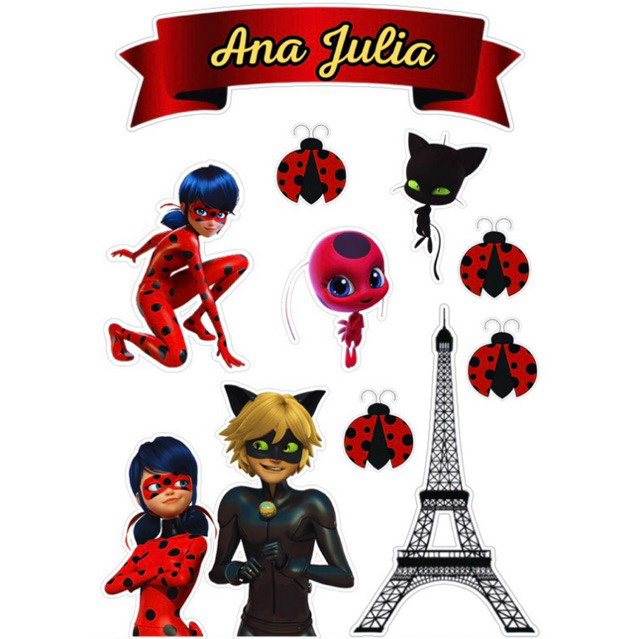 Topo De Bolo Topper De Bolo Personalizado Lady Bug | Shopee Brasil