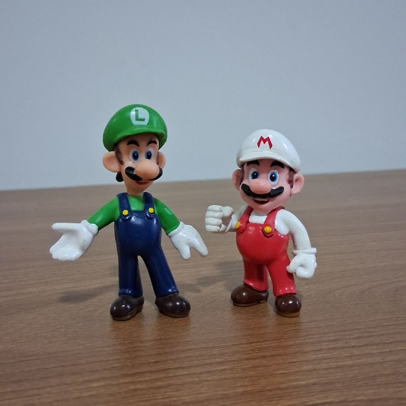Super Mario branco e Luigi figure action | Shopee Brasil