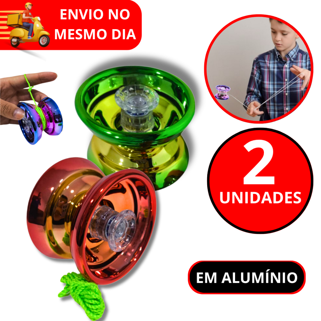 KIT 2 Io-io Yoyo Ioio Yo-yo Ioiô Aluminio Super Rolamento Presente Top YoYo Alumínio ...