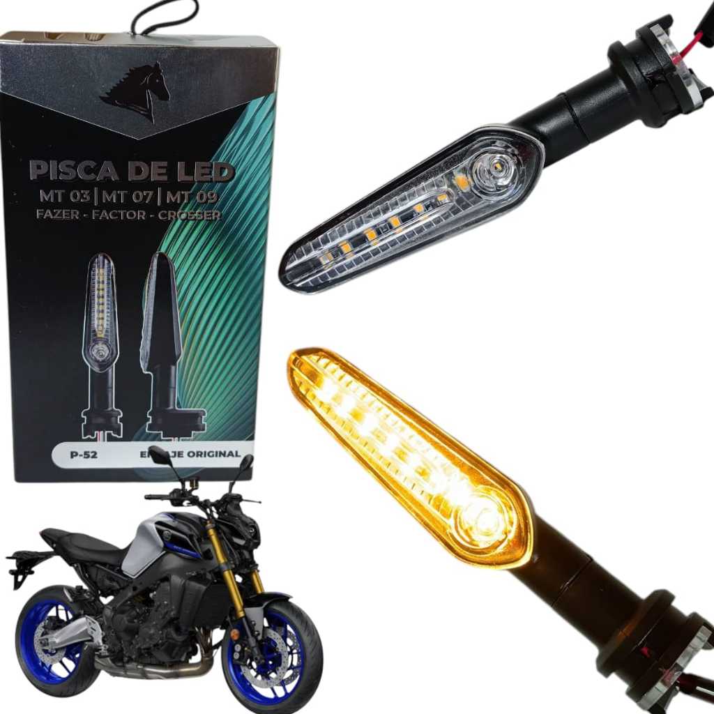 Par Pisca Seta de Led Yamaha Mt 03 Mt 07 Mt 09 2021 2022 2023 Fazer 150 Fz15 Crosser 150 ...