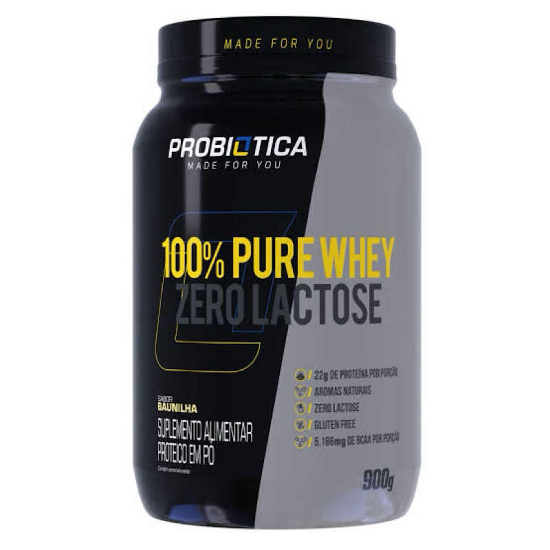 Whey Protein Zero Lactose 100% Pure 900G - Probiótica | Shopee Brasil