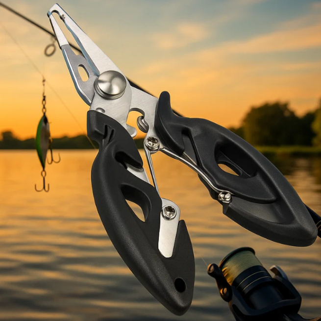 Alicate Pesca Multifuncional Tesoura para Trocar Anzol Garateia Split ...
