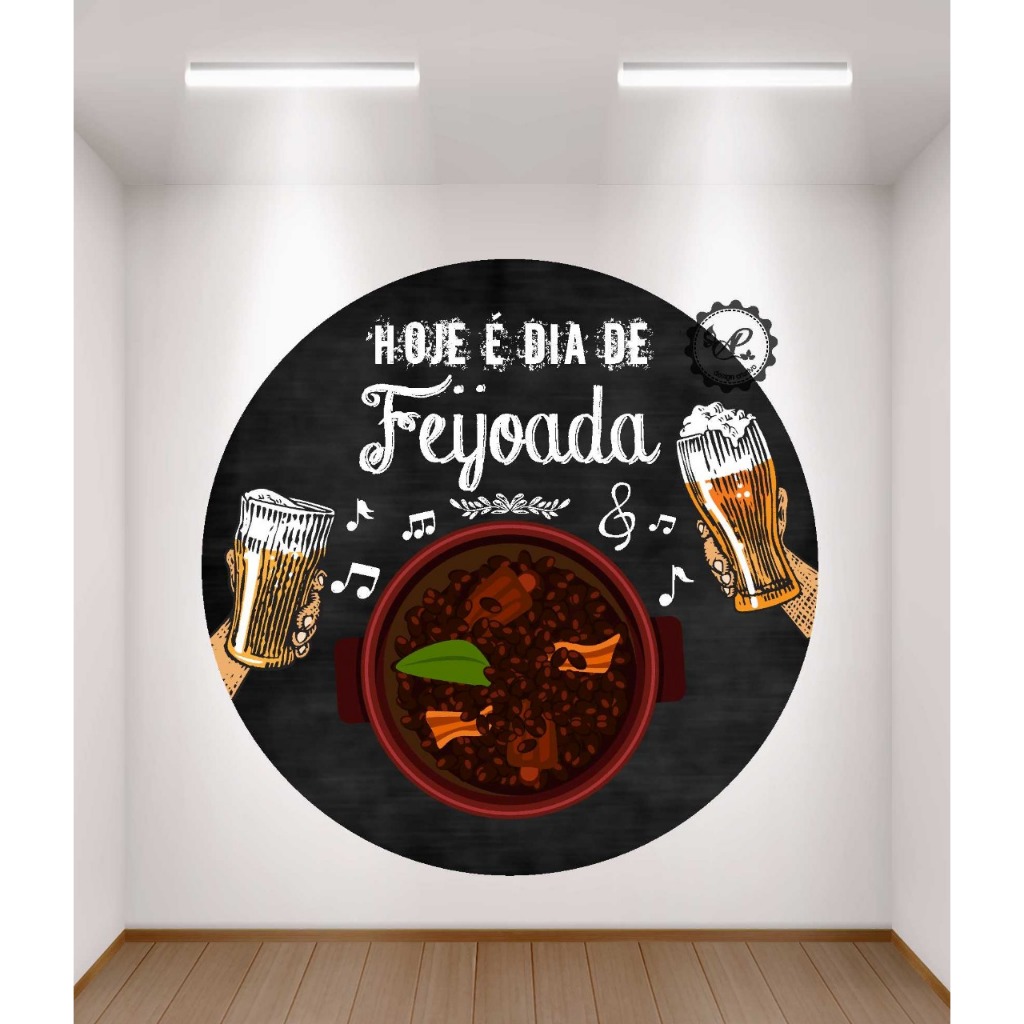 Painel Redondo Tecido Sublimado Feijoada | Shopee Brasil