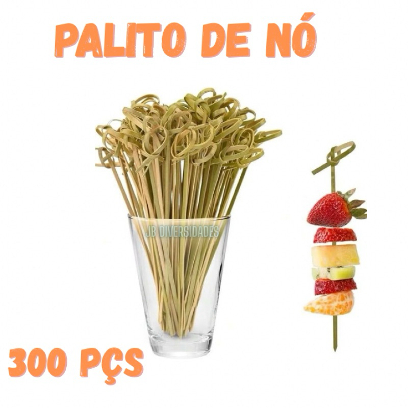 Kit 300 Palitos de Bambu Para Petisco aperitivo Decorado de nó | Shopee ...
