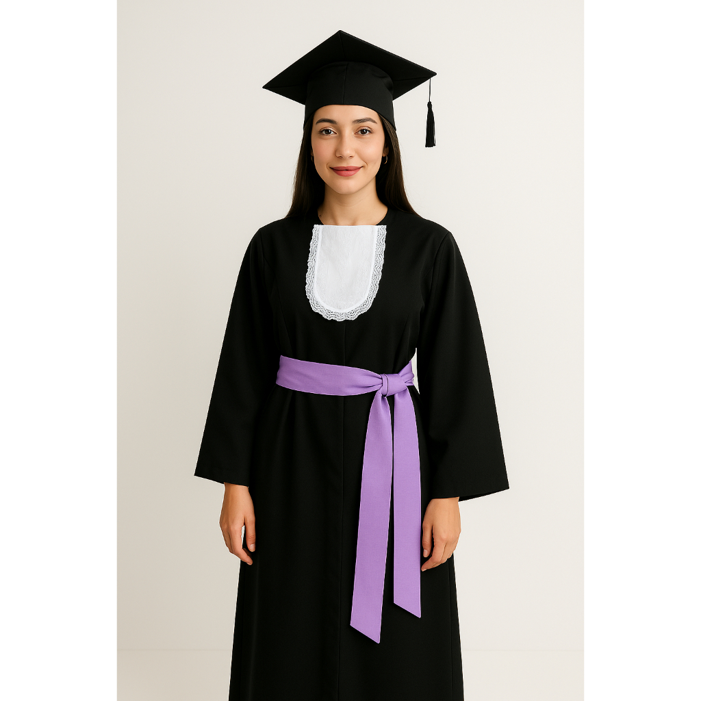 Roupa De Formatura – Kit Completo Com Beca, Capelo, Faixa E Jabô ...