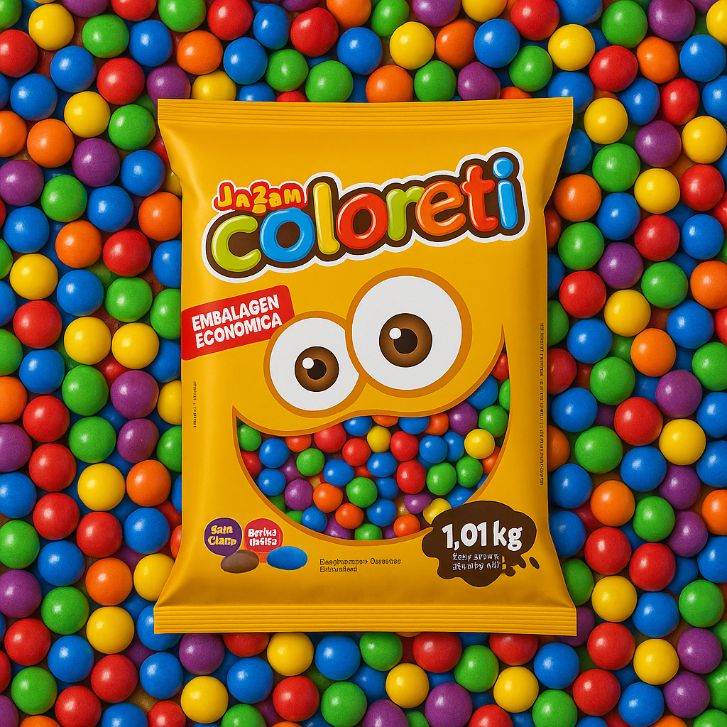 Confete De Chocolate Coloreti Grande 1 Kg - Jazam | Shopee Brasil