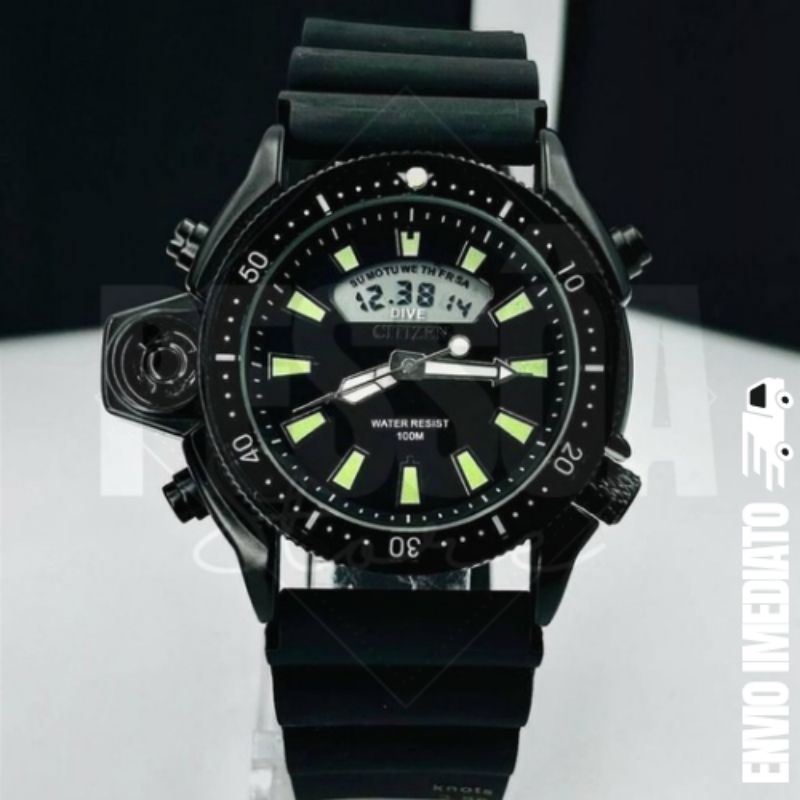 Relógio Masculino Aqua Land Pro-master Black Funcional Analógico ...
