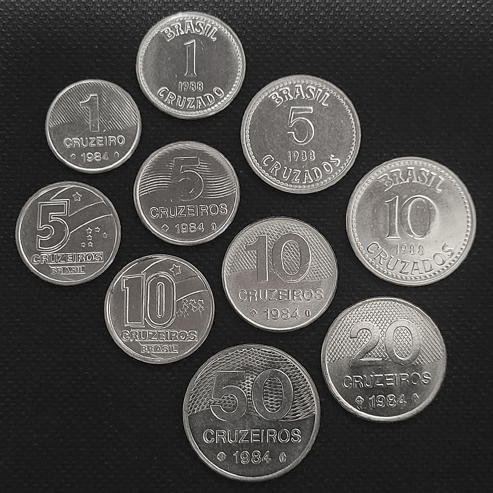 Moedas Antigas do Brasil (Anos 80 e 90) Cruzado & Cruzeiro | Shopee Brasil