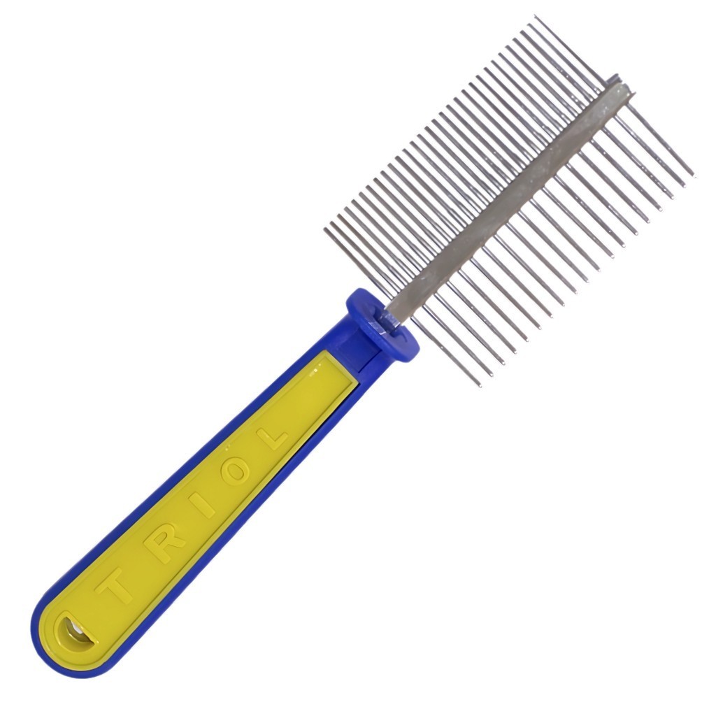 Pente Duplo Pet Profissional com Cabo Plástico – 49 Dentes para Cães e ...