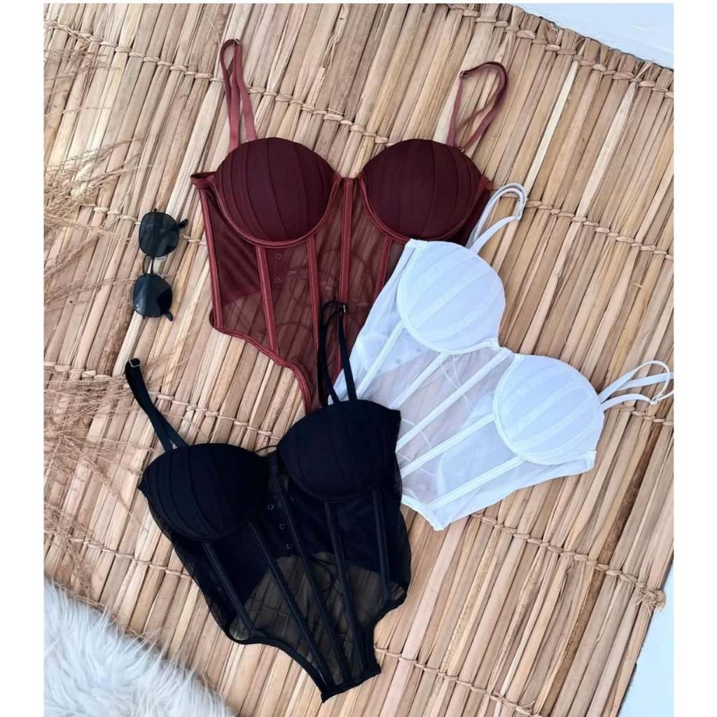 Cropped Corset Corselet Corpete Tule Barbatana Com Bojo Elegante ...