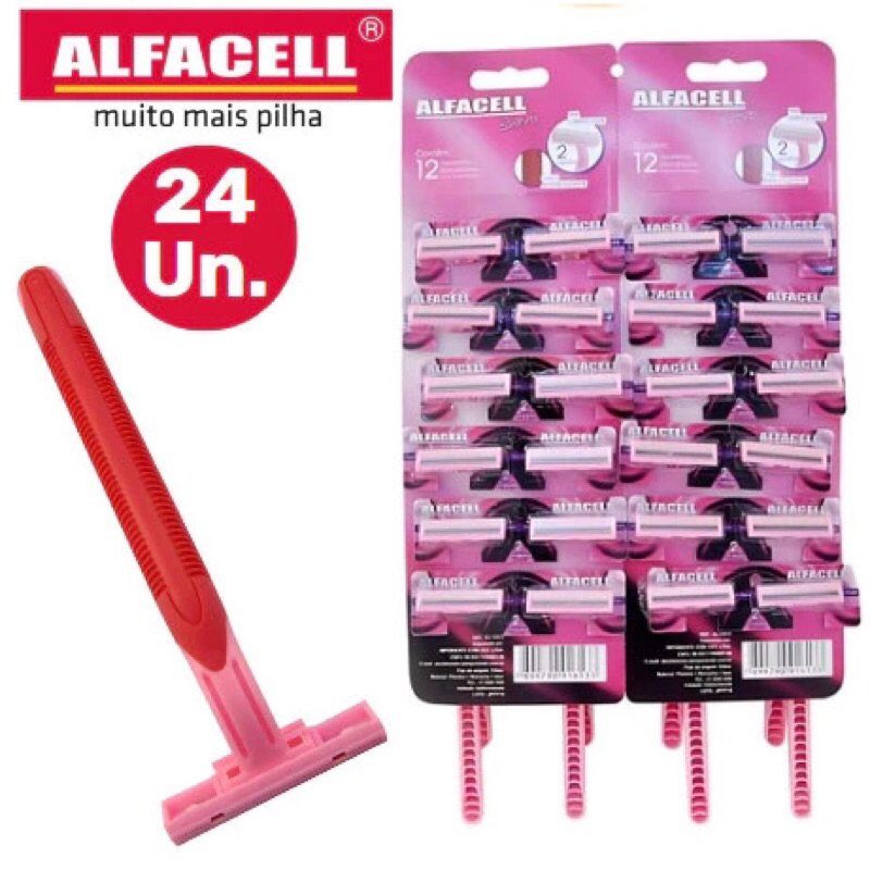 kit barbeador feminino alfacell com 24 unidade novo. | Shopee Brasil