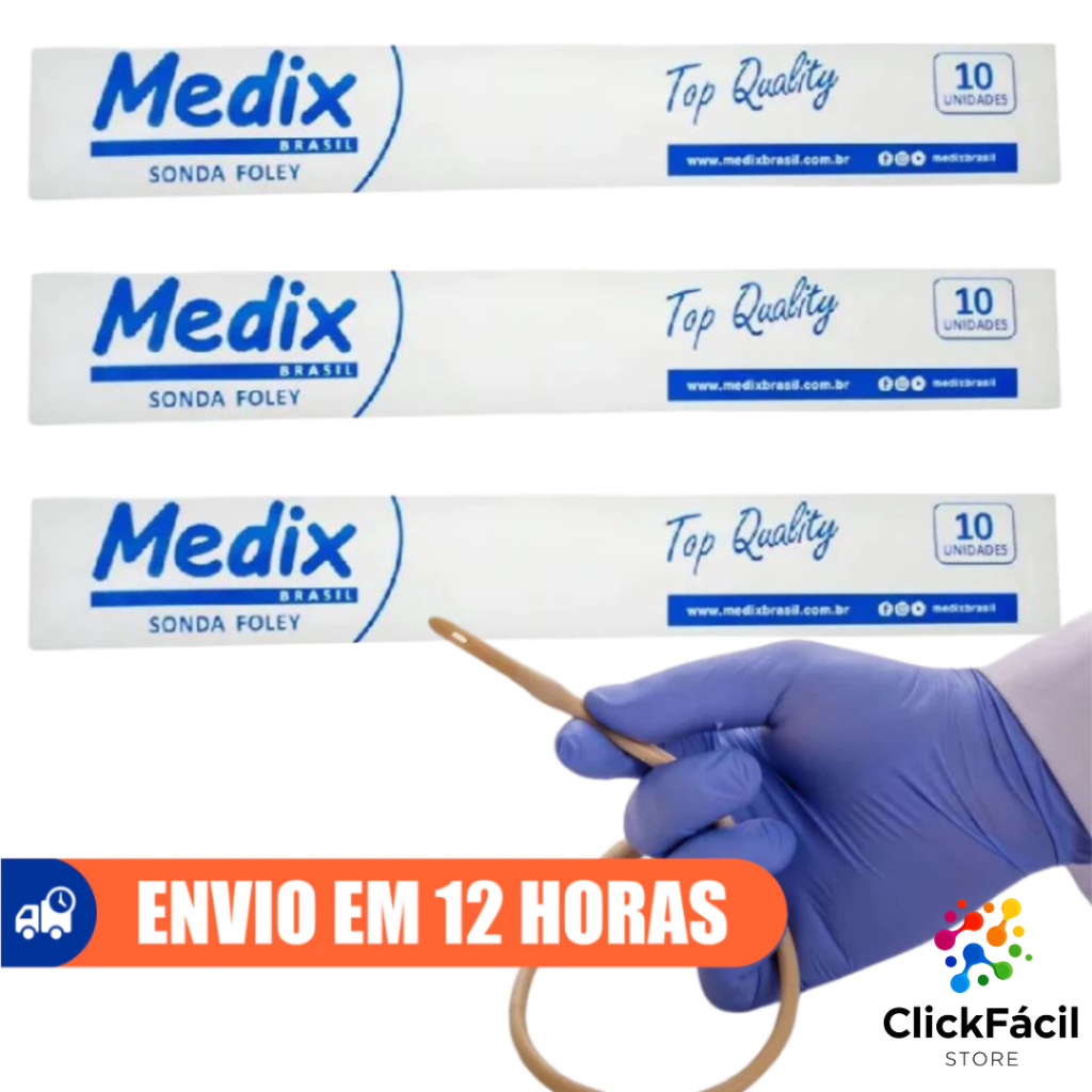 Sonda Foley Latex 2 Vias 10un Medix | Shopee Brasil