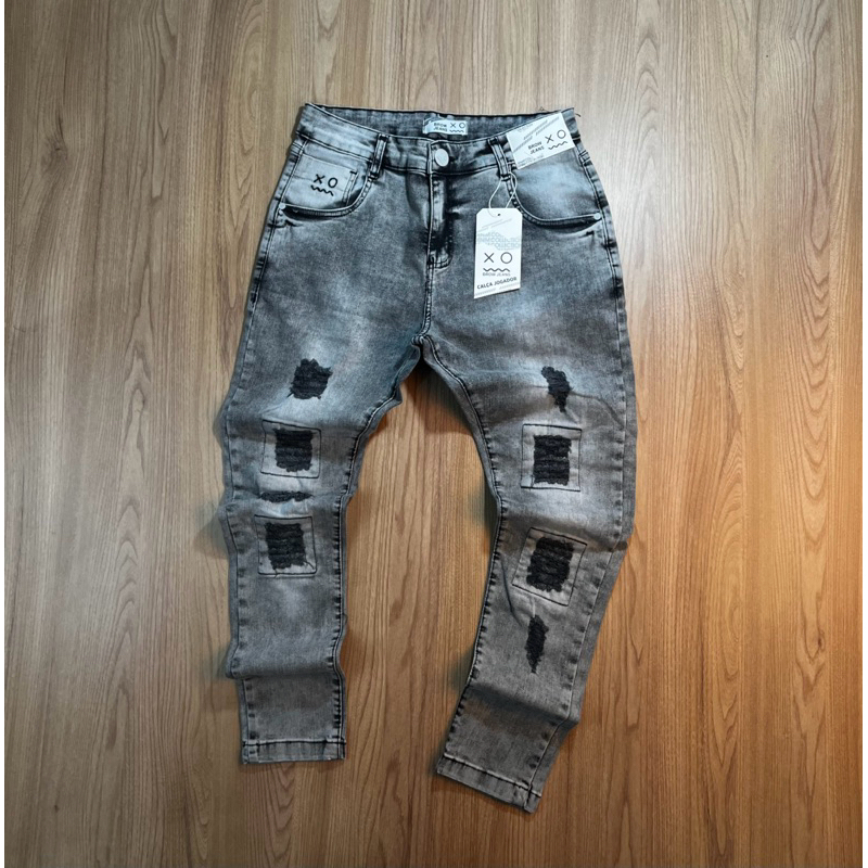 CALÇA JOGADOR MASCULINA BROW JEANS (DETALHADA) | Shopee Brasil
