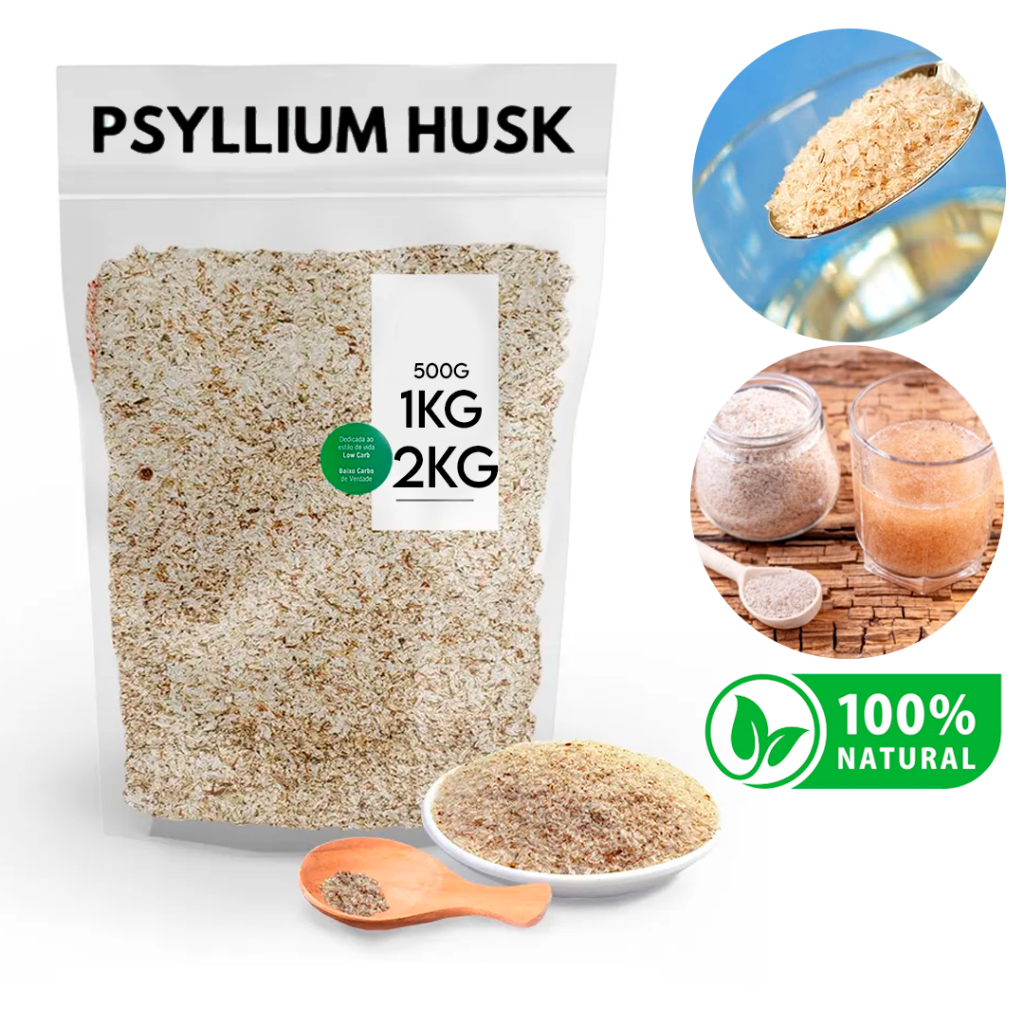 Psyllium Husk Rico em Fibras Emagrecedor Natural Uso em Vitaminas e Suco - Biopura até 2KG ...