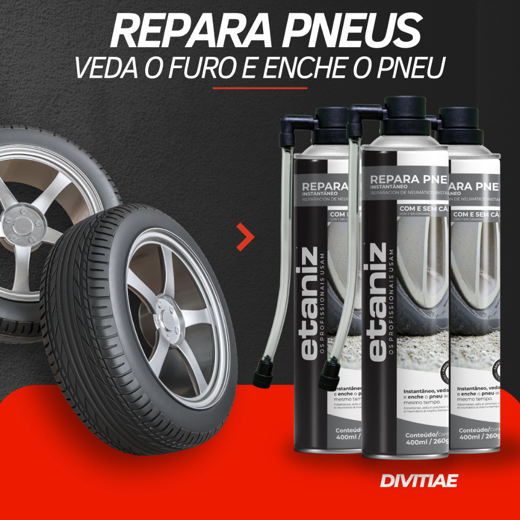 Reparador Furo Pneu Spray Instantâneo Carro Bike Moto 400 Ml | Shopee Brasil