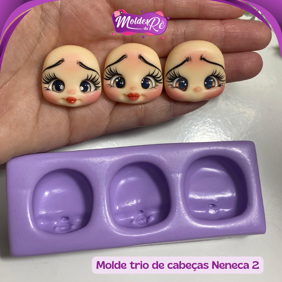 Molde trio cabeças Nenecas 2 - Moldes da Rê | Shopee Brasil