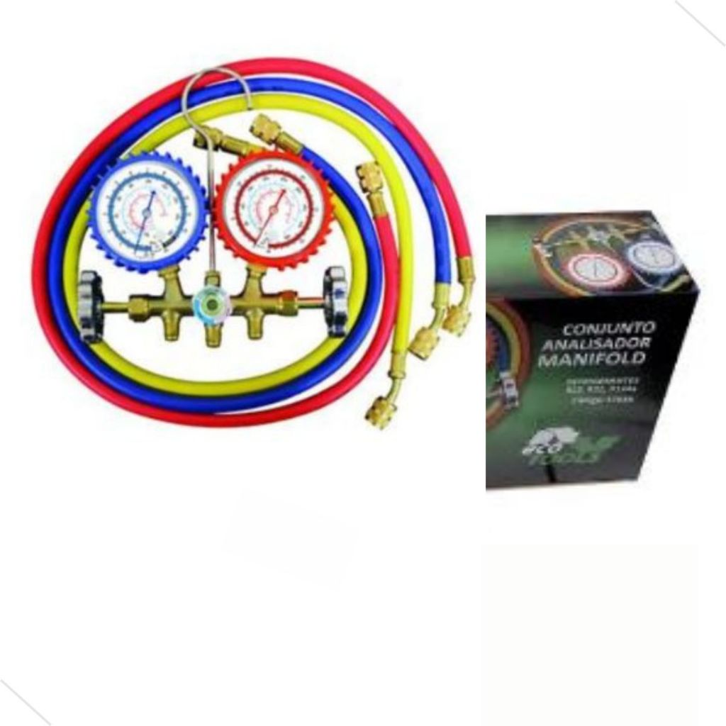 Manifold Manometro R12 R134 R22 R404A Mangueira 0,90CM | Shopee Brasil