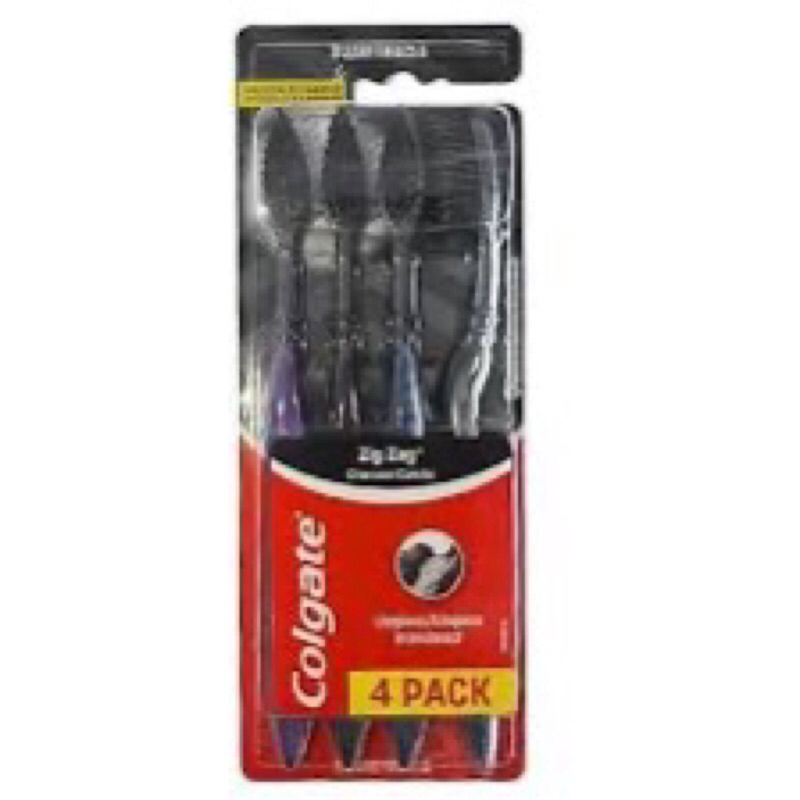 Escova de Dentes Colgate Zig Zag Carvão Suave/Macia c/4 un (2 Pretas 1 ...