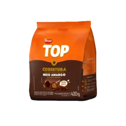 Cobertura Fracionada Top Sabor Chocolate Meio amargo Gotas 400g Harald | Shopee Brasil