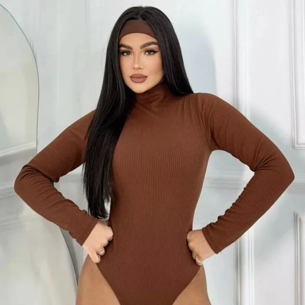 Body Manga Longa Bori Gola Alta Bory Inverno Segunda Pele Estiloso Tendencia Blogueira Chic ...