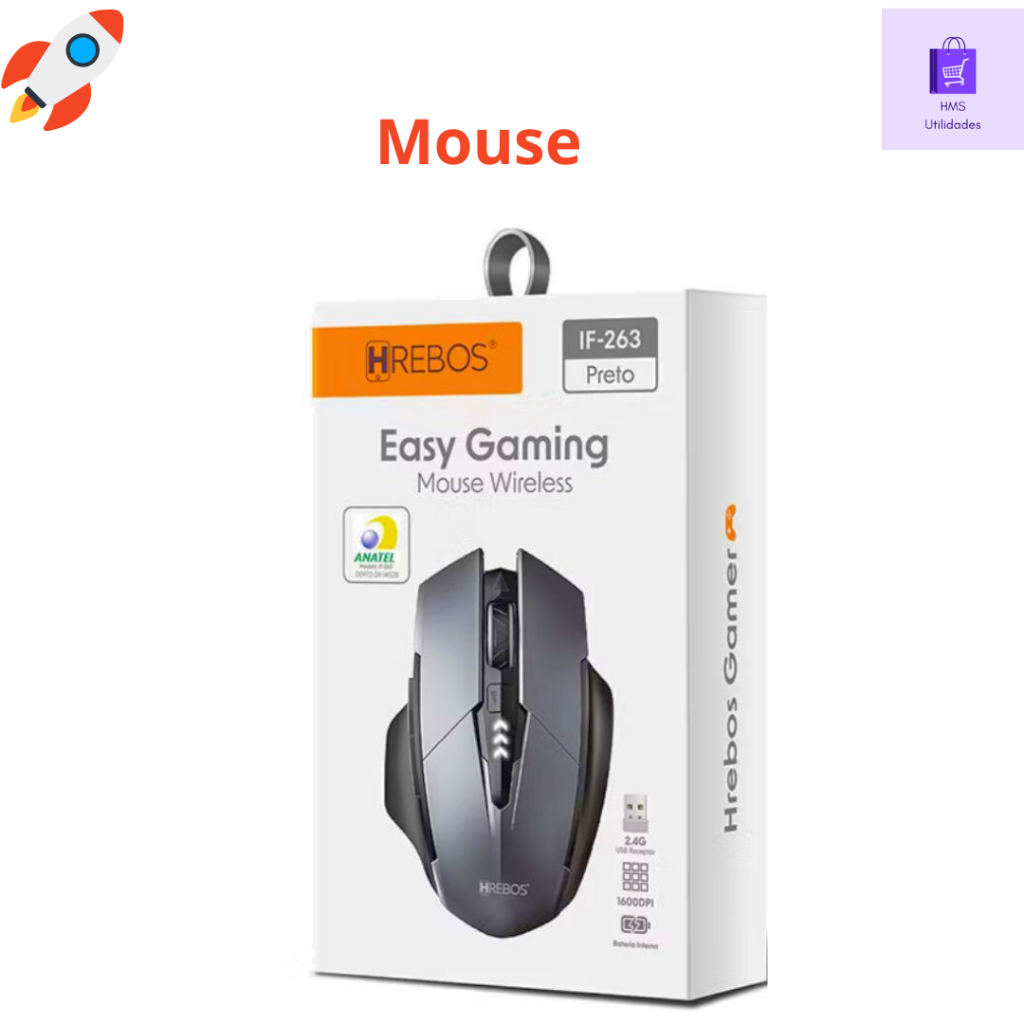 Mouse Wireless Gamer Hrebos IF-263- Easy Gaming Preto Hrebos Com Carregameno Sem Fio | Shopee Brasil
