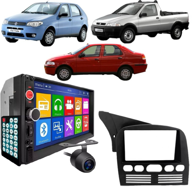 Kit Central Multimidia Mp5 Palio Siena Strada G1 1996 1997 1998 1999 2000 2001 2002 2003 Antigo ...