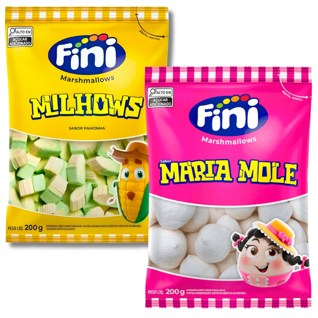 Kit Marshmallows Maria Mole + Milhows Pamonha 200g Fini | Festa Junina ...