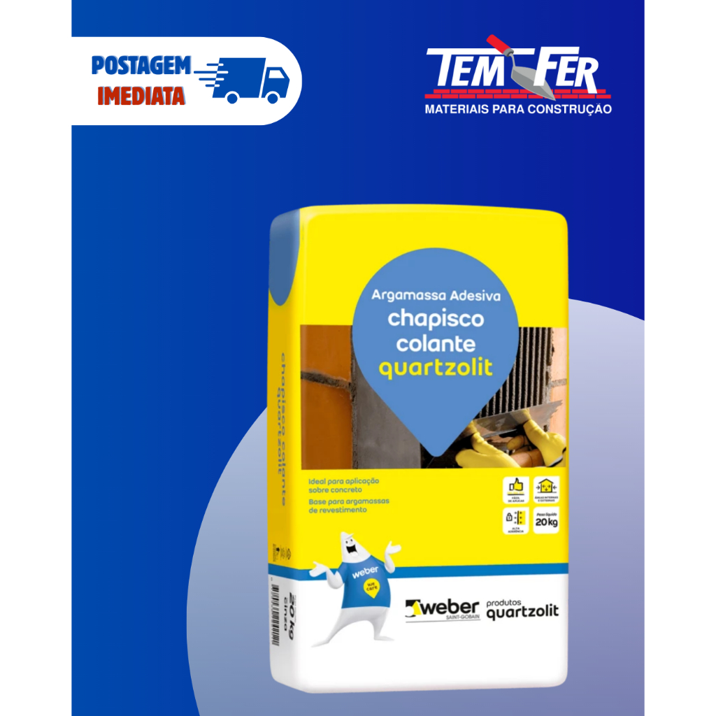 Argamassa Chapisco Colante Cinza Quartzolit 20kg | Shopee Brasil