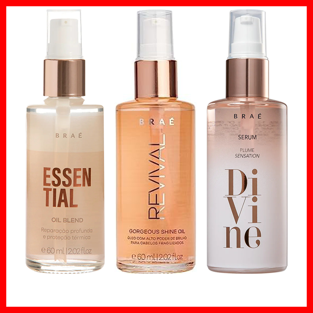 Braé Óleo Capilar 60ml (Gorgeous Shine Oil Revival, Plume Sensation ...