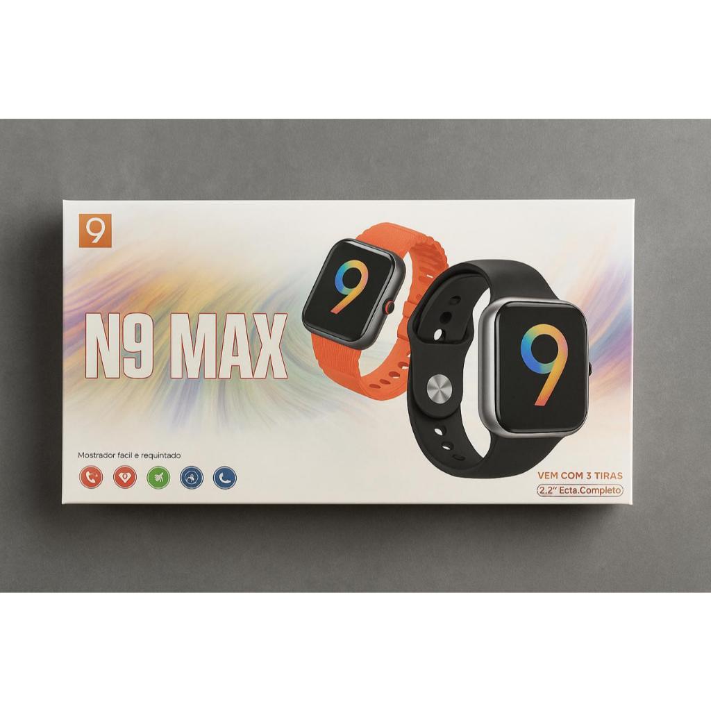 Relógio Inteligente Smartwatch N9 MAX 45mm - 03 Pulseiras, Monitor de ...