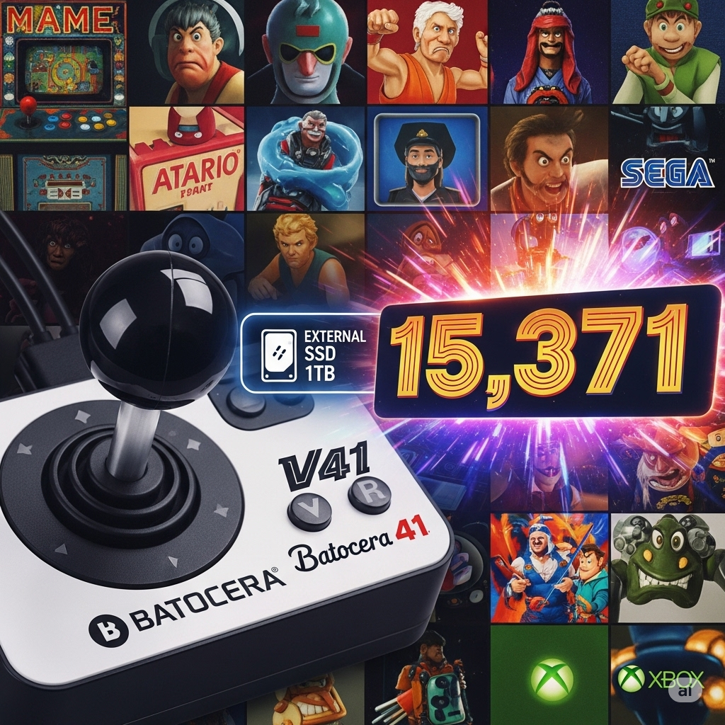 HD EXTERNO 1TB BATOCERA V41 PC Multijogos NES, SNES, MEGA DRIVE, PS1 ...