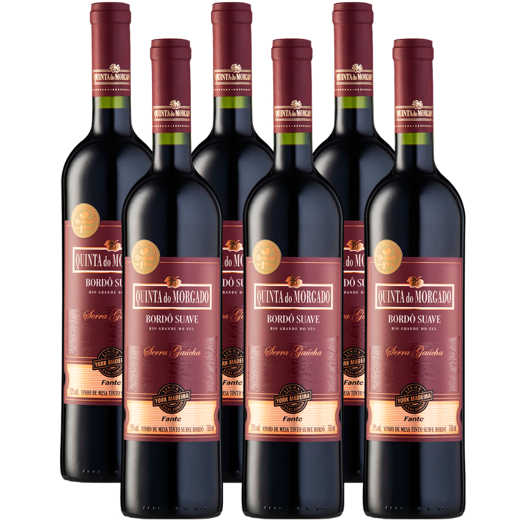 Quinta do Morgado Vinho Tinto Suave Bordô York Madeira Caixa 6 x 750ml ...