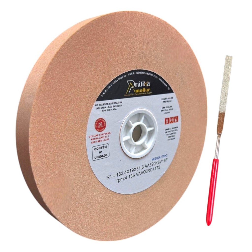 Rebolo Reto Pedra de Moto esmeril para Afiação - 6 Polegadas 3/4 Grão ...