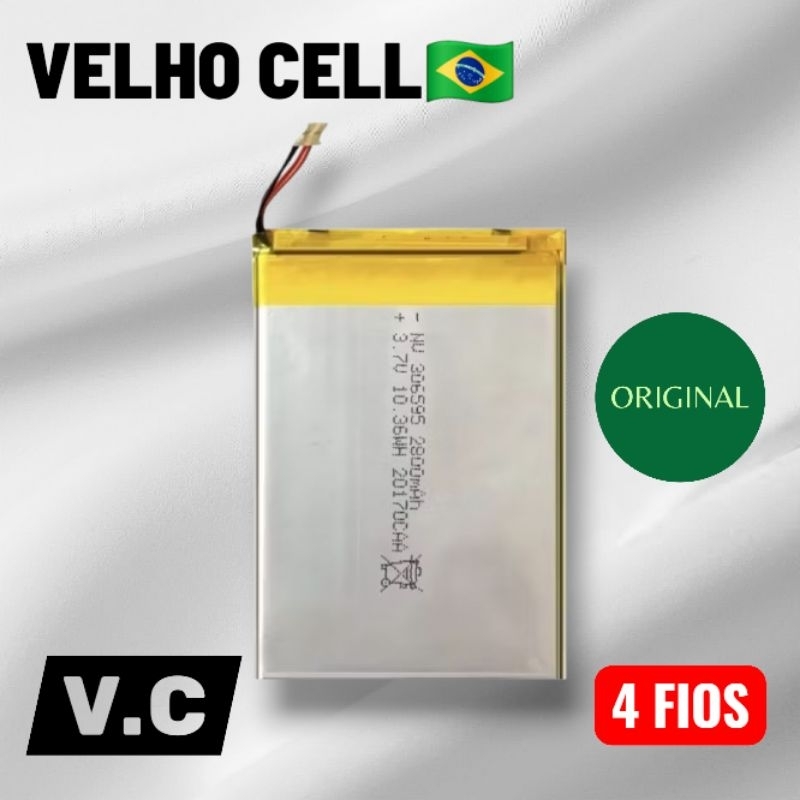 BAT COMPATIVAL TABLET UNIVERSAL 4 FIOS (2800mah) ORI 100% NOVA COM ...
